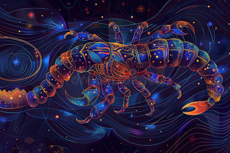 Astrological Composition with Concept of Scorpio Zodiac Sign Symbol ...