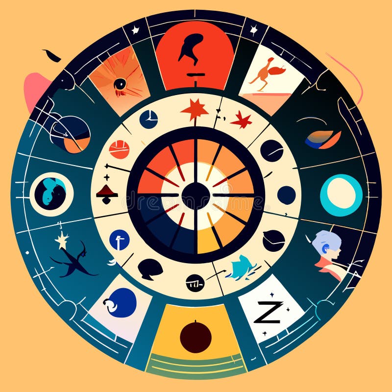 Astrological Signs Set Vector Illustration In Flat Cartoon Style Stock
