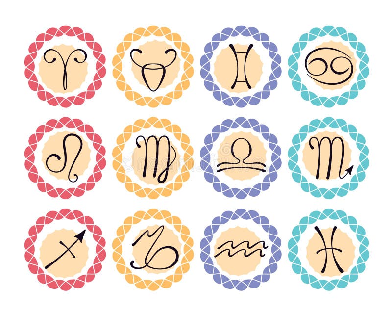 Astrological icons stock vector. Illustration of round - 26399164