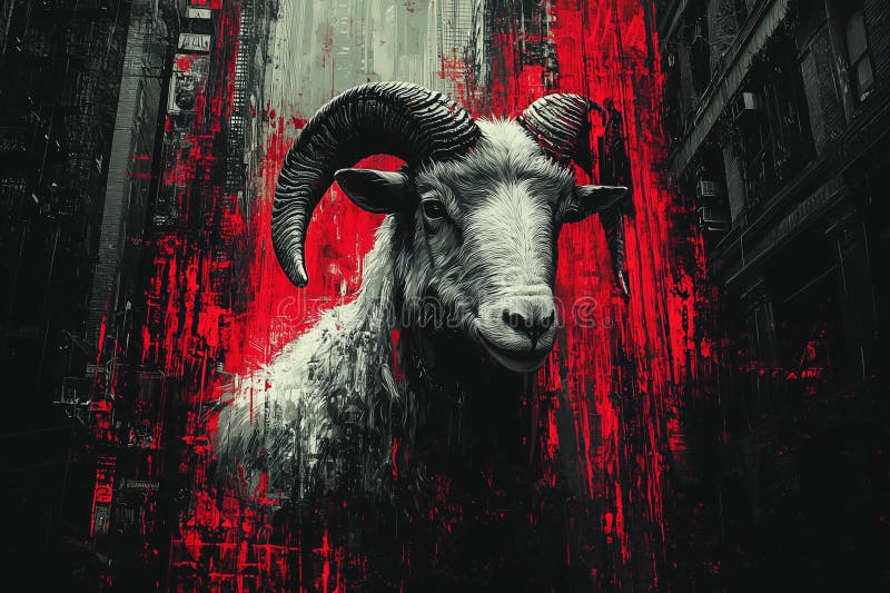 AI Generated. Astrological Representation of Aries the Ram in a Modern ...