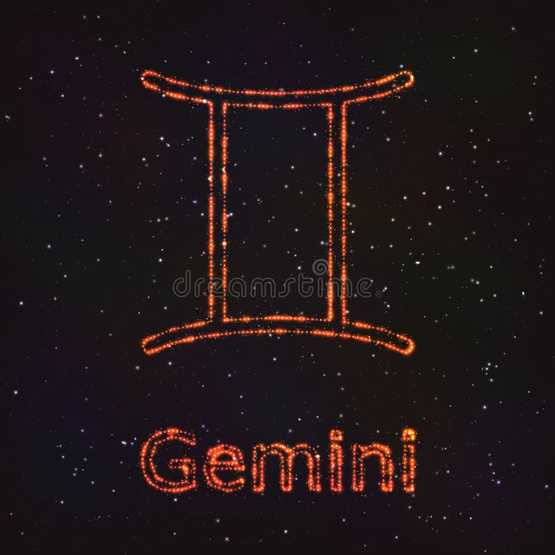 Astrologie Glanzend Symbool Dierenriem Tweeling Vector Illustratie ...