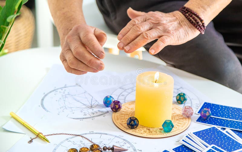 Astrology and Fortune Telling Old Fortune Teller. Selective Focus Stock ...