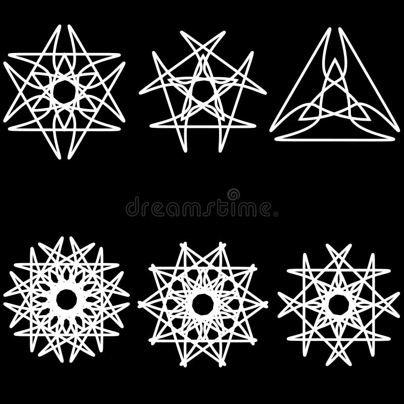 Astrology Geometric Pattern Set Pentogramm Stock Illustration ...