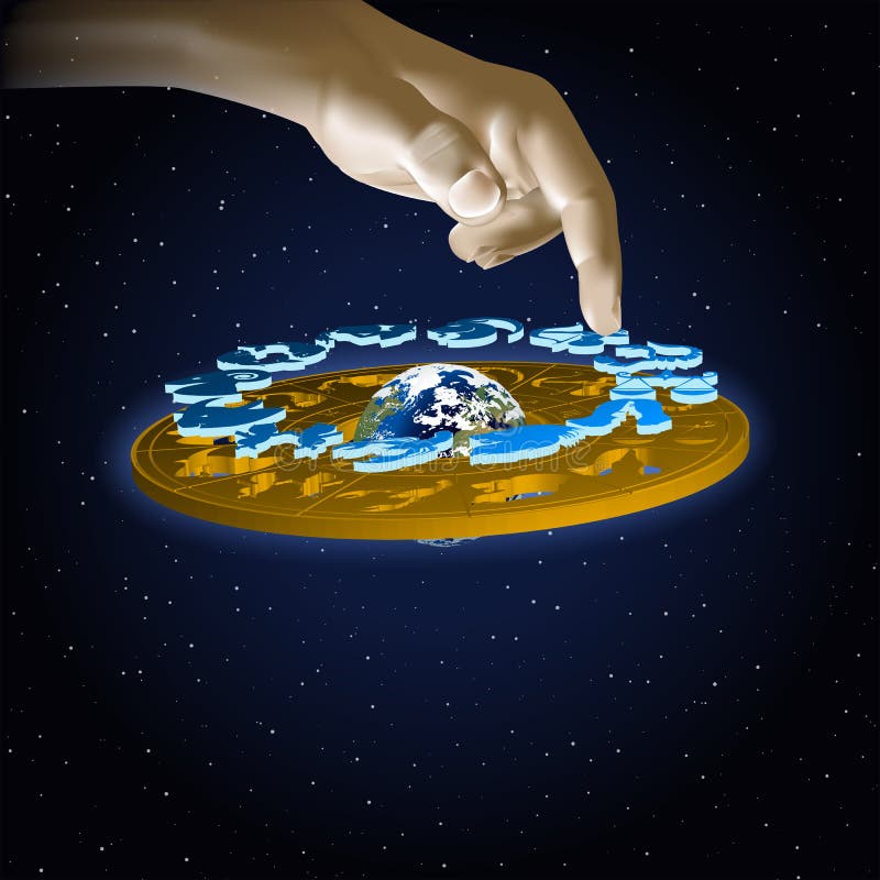 Astrology Signs of the Zodiac Sagittarius in Space with a Hand Stock ...