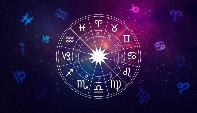 Astrology Zodiac Star Signs Circle Horoscope Vector Illustration Stock
