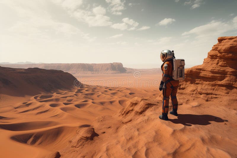 3D Landscape of Mars Surface with Colony Buildings, the Colony on Mars ...