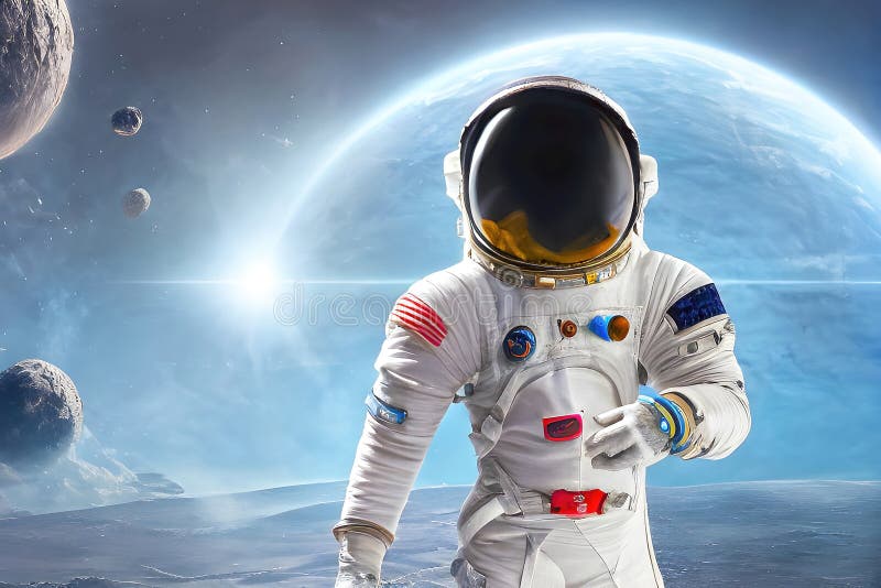 An Astronaut on Alien Planet Sci Fi Background, Realistic Science ...