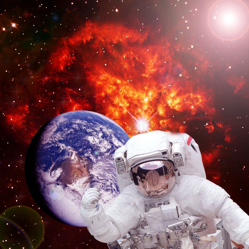 Astronaut and Amazing Galaxies. Space. Science Stock Photo - Image of ...