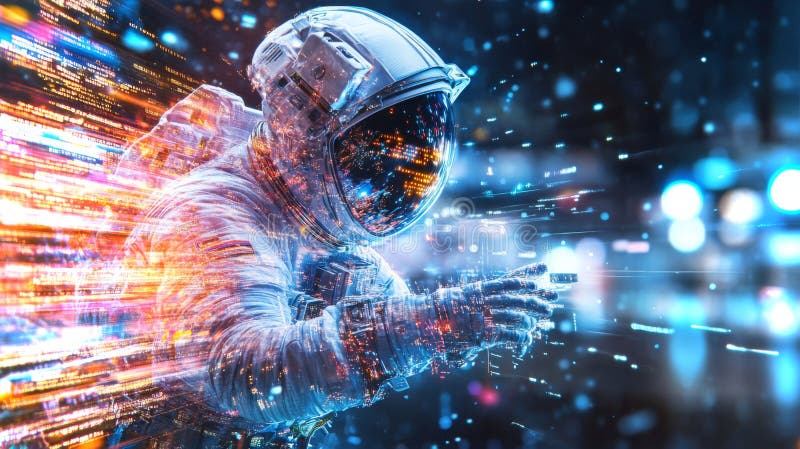 Astronaut Analyzing Encrypted Log Files while Navigating through a ...