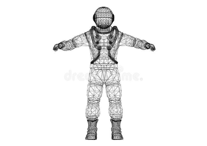 Astronaut Architect Blueprint - Isolated Stock Illustration ...
