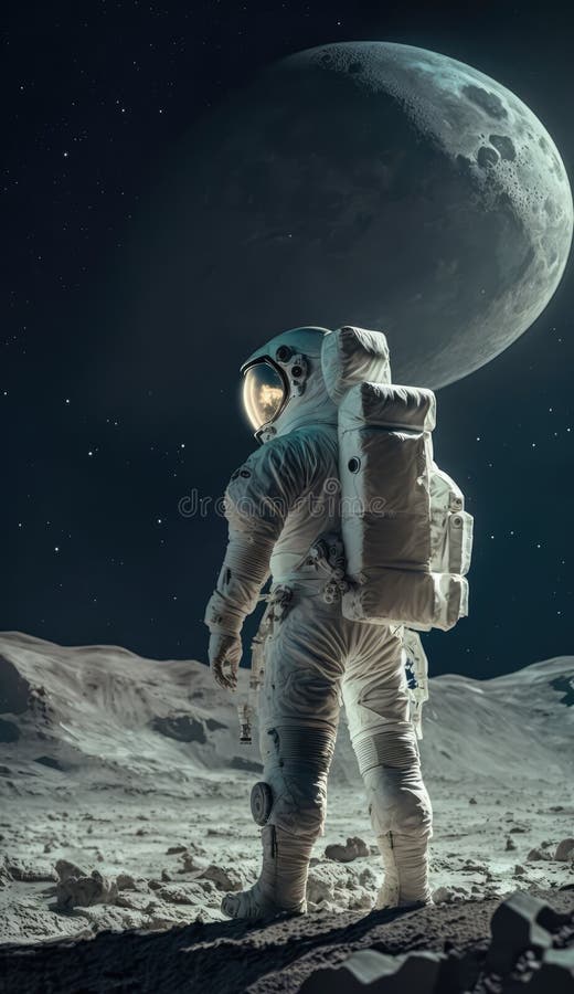 Astronaut and Astronauts Exploring Deep Space Stock Illustration ...