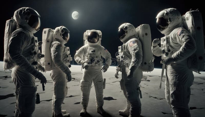 Astronaut and Astronauts Exploring Deep Space Stock Illustration ...