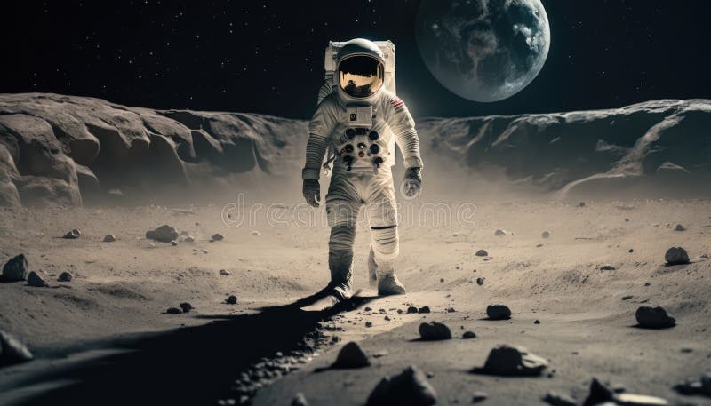 Astronaut and Astronauts Exploring Deep Space Stock Illustration ...