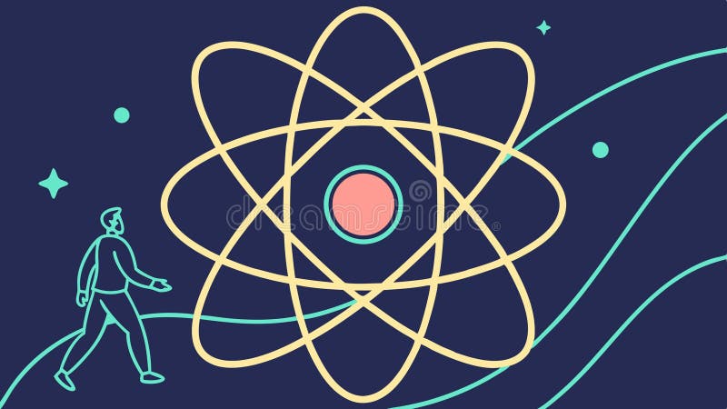 Astronaut with Atom Cosmic Science Exploration Vector, Vector Design ...