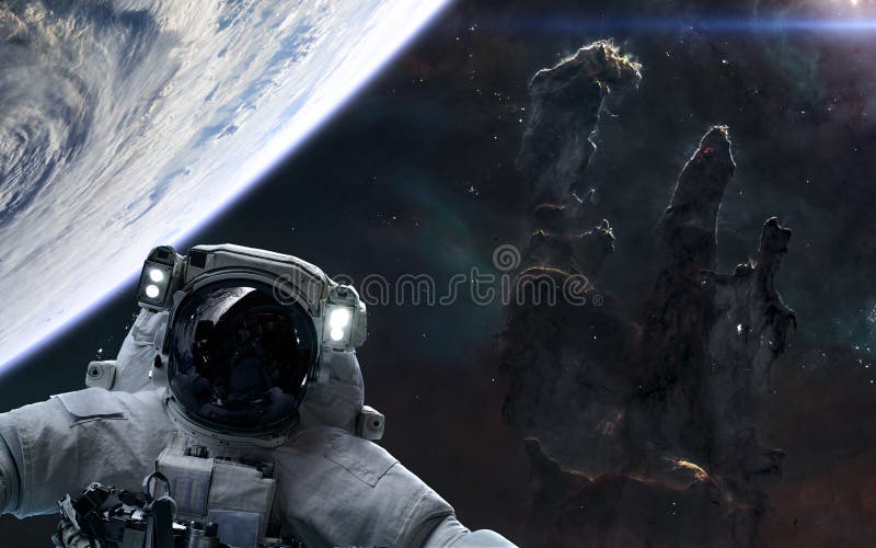 Pillars of Creation. Deep Space. Beautiful Cosmic Landscape. Elements ...