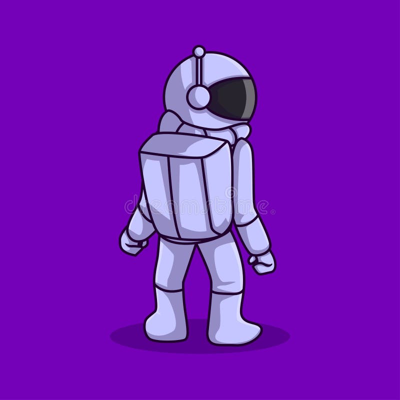 Vector Illustration of Astronaut Character Facing Backwards Stock ...
