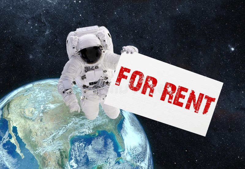Astronaut and Banner with Text Rent. Elements of this Image Furn Stock ...