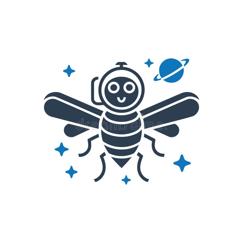 Astronaut Bee in Space Icon Stock Illustration - Illustration of ...