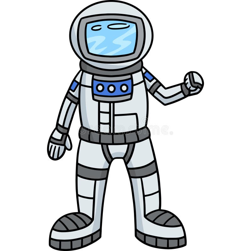 Astronaut Cartoon Colored Clipart Illustration Stock Vector ...