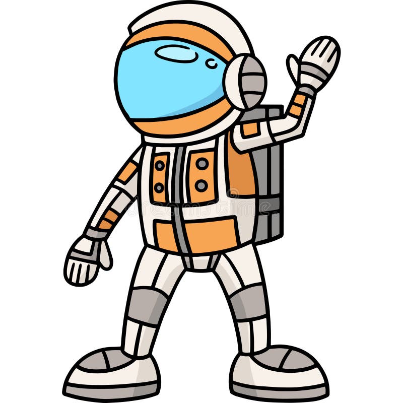 Astronaut Cartoon Colored Clipart Illustration Stock Vector ...