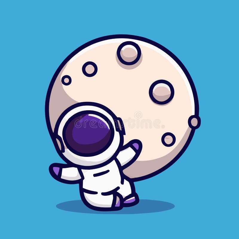 Astronaut Cartoon Illustration. Cute Astronaut Animated Stock ...
