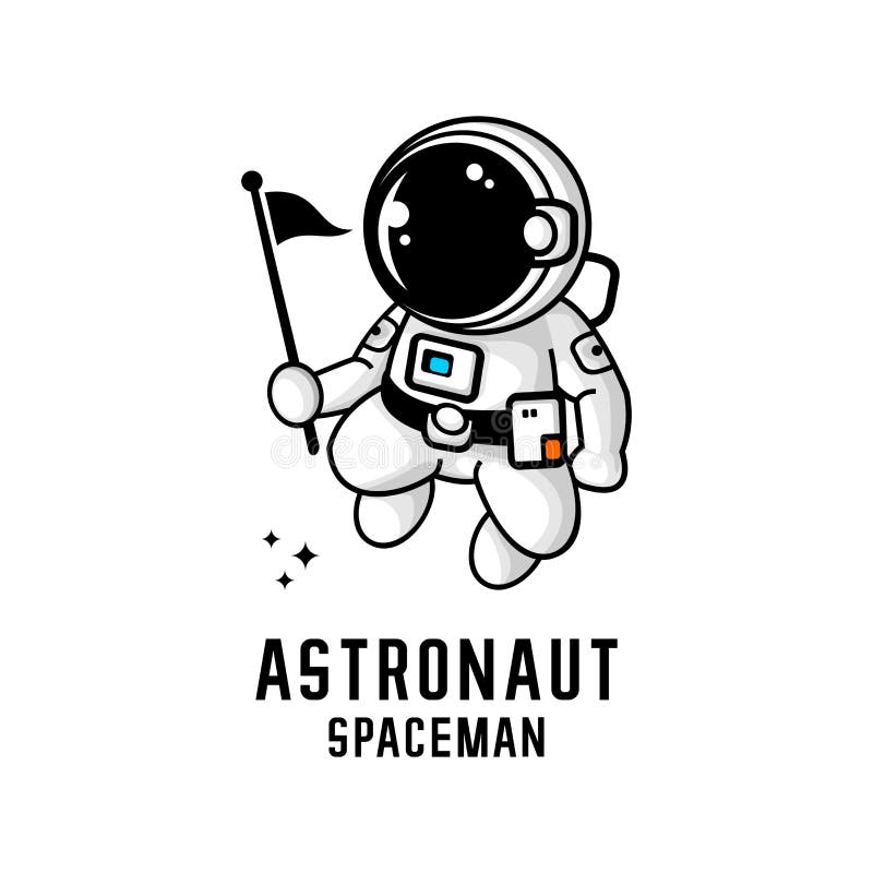 Astronaut cartoon vector stock vector. Illustration of logo - 239908029