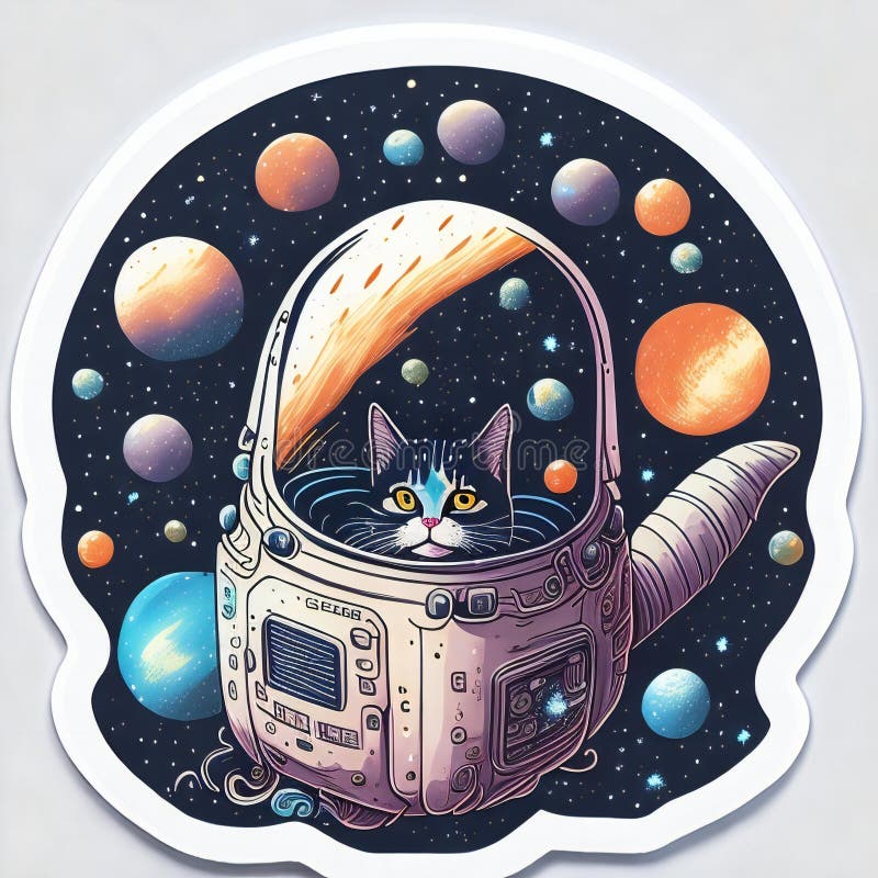 Astronaut Cat in a Spacesuit. Hand Drawn Vector Illustration Stock ... Astronaut Cat in a Spacesuit. Hand Drawn Vector Illustration Stock ...