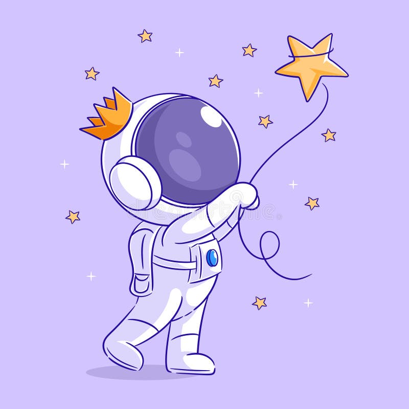 Astronaut Catching Stars in the Sky Stock Vector - Illustration of ...