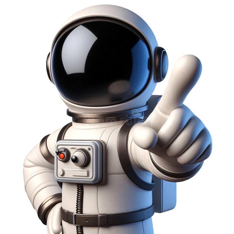 Astronaut Character Pointing Forward in Space Suit Stock Image ...