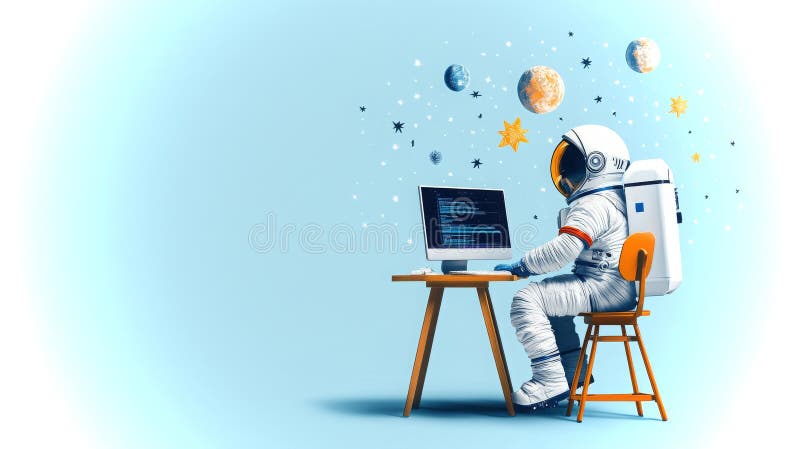 Astronaut Collaborates with Artificial Intelligence in a Modern ...