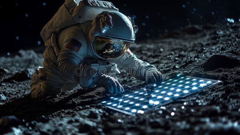 Astronaut Collaborates with Robotic Assistant on Lunar Surface in ...
