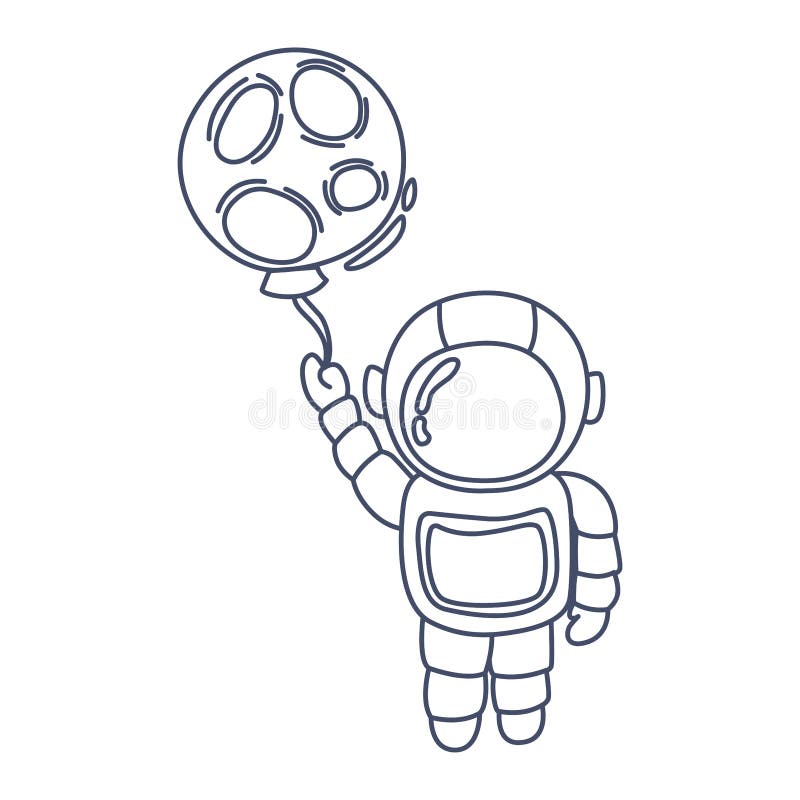 Astronaut Coloring Book Line Art Design Vector Illustration. Space ...