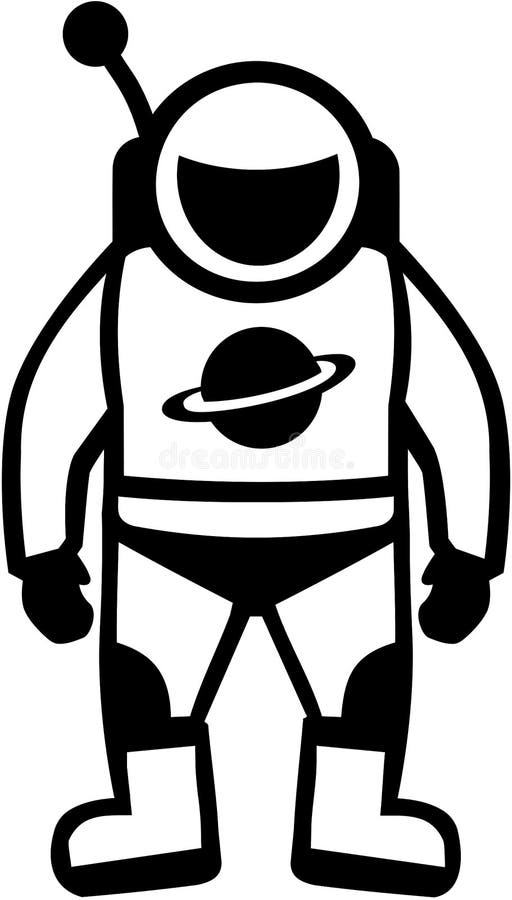 Astronaut comic contour stock vector. Illustration of technology ...