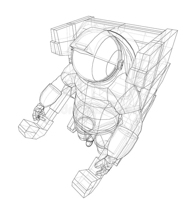 Astronaut Concept. 3d Illustration Stock Illustration - Illustration of ...