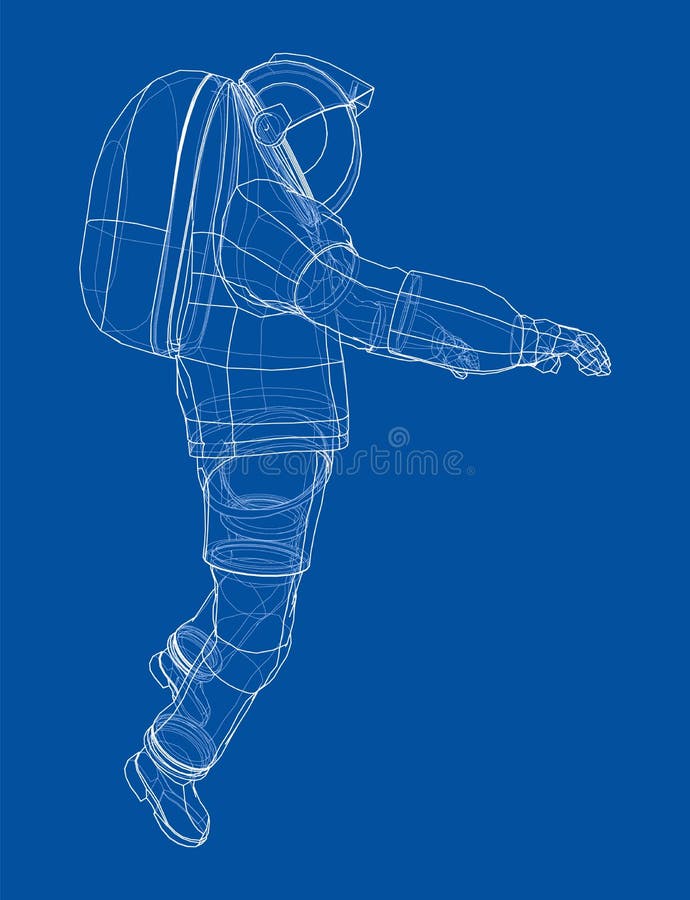 Wireframe Astronaut Stock Illustrations – 975 Wireframe Astronaut Stock ...