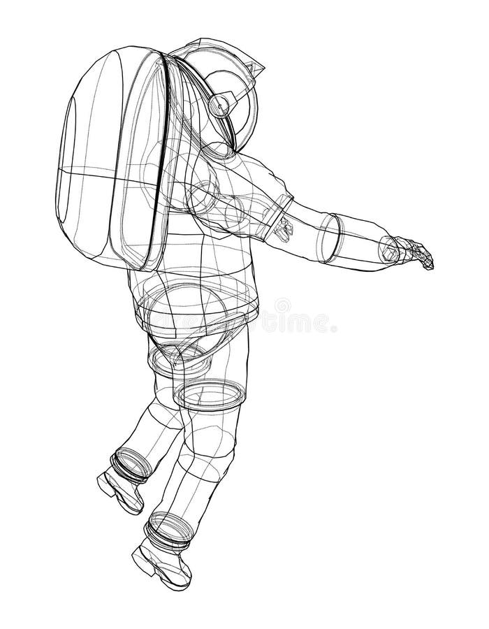 Wireframe Astronaut Stock Illustrations – 975 Wireframe Astronaut Stock ...