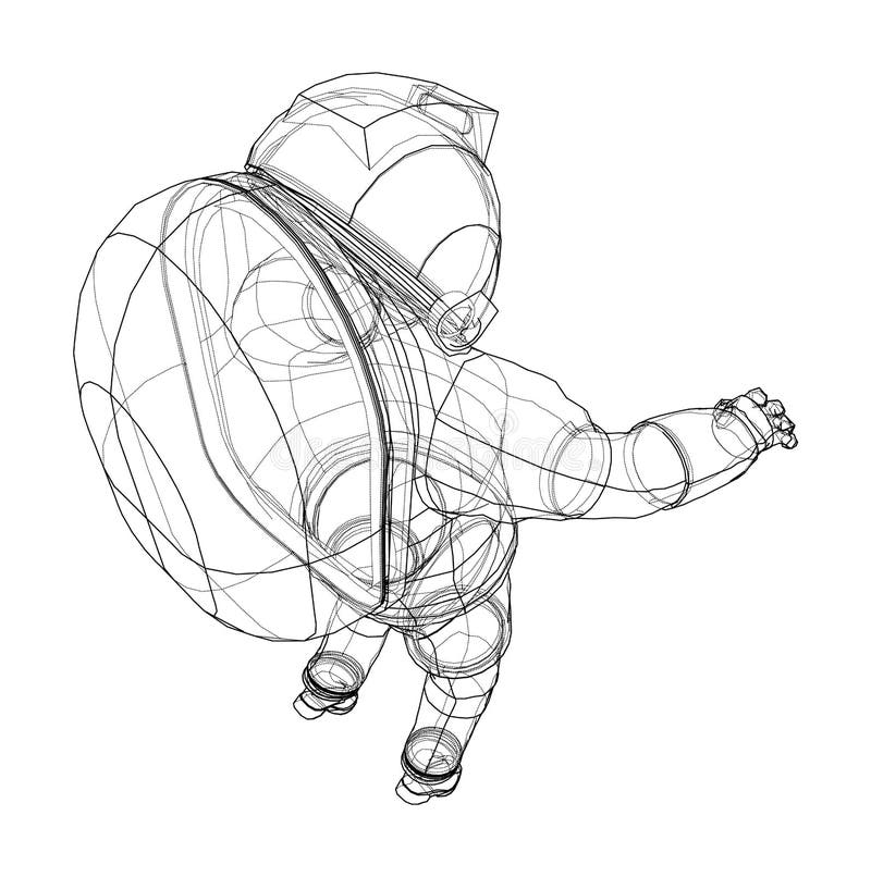 Wireframe Astronaut Stock Illustrations – 975 Wireframe Astronaut Stock ...