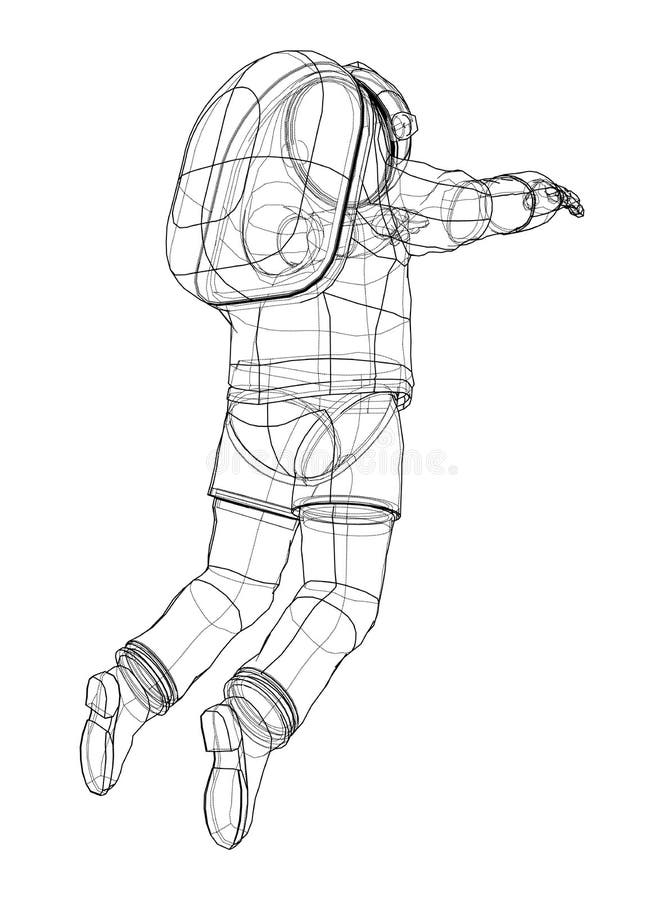 Wireframe Astronaut Stock Illustrations – 975 Wireframe Astronaut Stock ...
