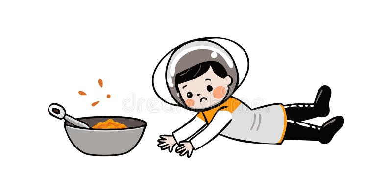 Astronaut Cooking in Space Suit Culinary Space Vector, Vector Design ...