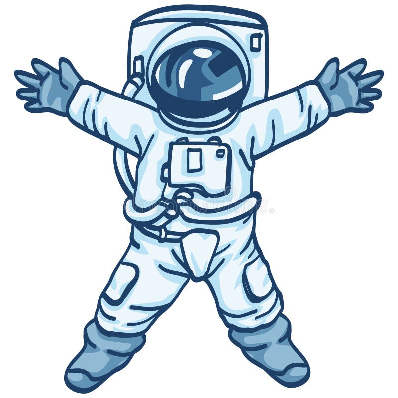 Astronaut Cute Cartoon Floating on Space Vector Illustration Stock ...