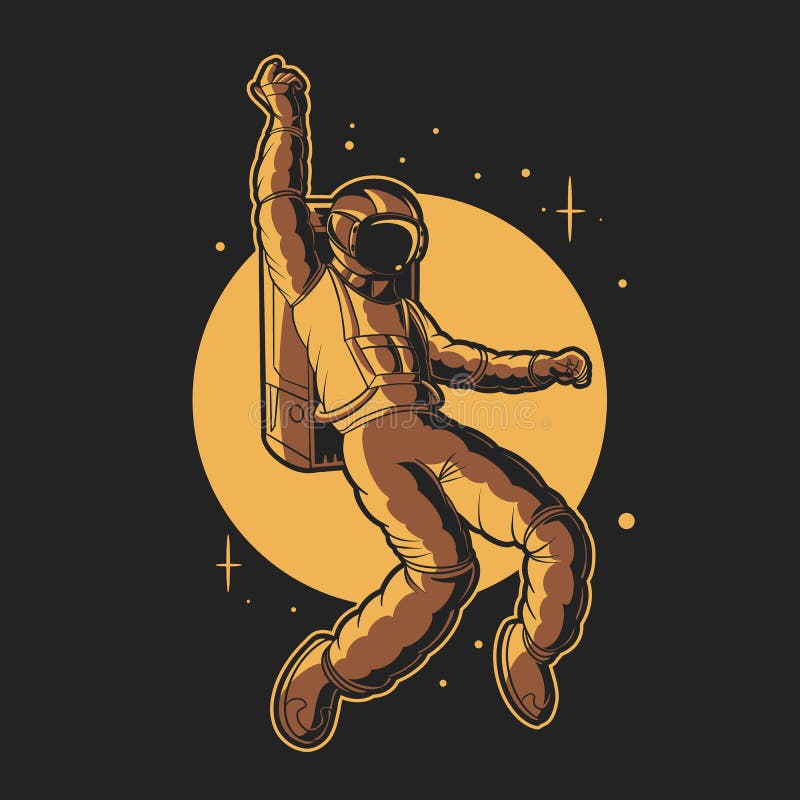 Astronaut Dancing on Space Happy Vector Illustration Stock Vector ...