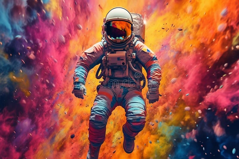 Astronaut in Dark Deep Space. Science Wallpaper Stock Image - Image of ...
