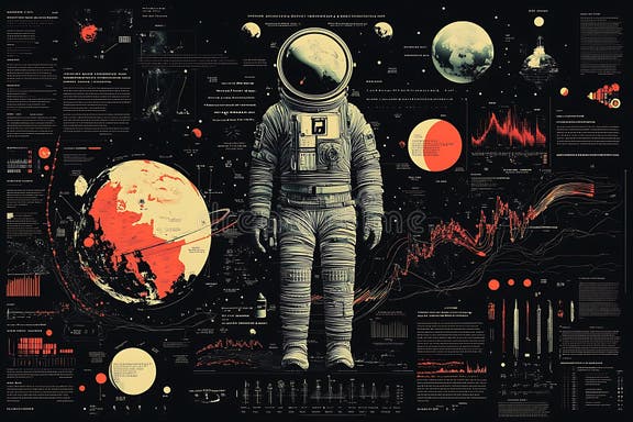 Astronaut Data Visualization Space Exploration Charts Stock ...