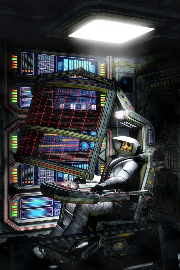 Astronaut dead in space stock illustration. Illustration of skeleton ...