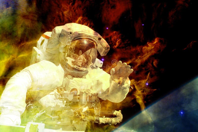 Astronaut in Deep Space. Elements of this Image Furnished by NASA Stock ...