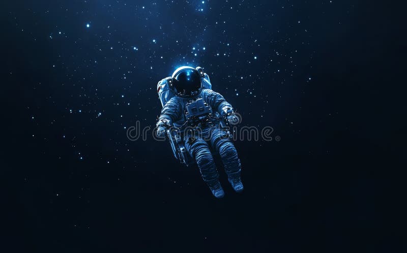 An Astronaut in Deep Space. High Quality Digital Space Art in 5K with ...