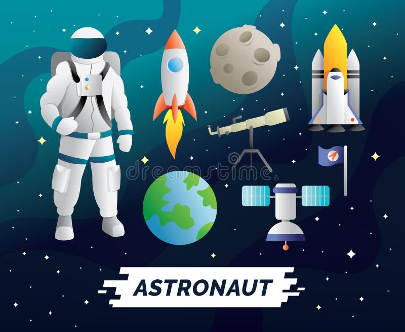 Astronaut design element stock vector. Illustration of cartoon - 157813106