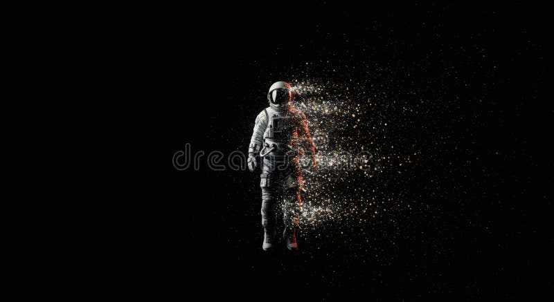 Astronaut Dissolving into Glowing Particles, Human Space Flight ...