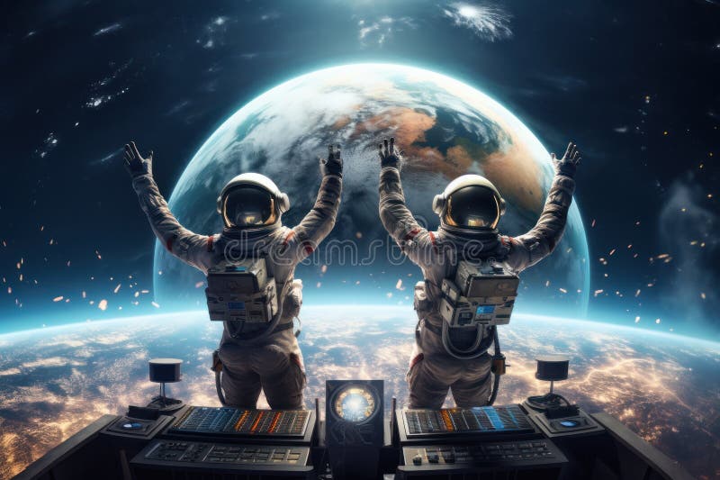 Astronaut DJ Playing Music in Spaceship. Generative AI Stock ... Astronaut DJ Playing Music in Spaceship. Generative AI Stock ...