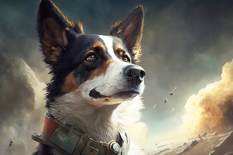 Astronaut Dog Portrait, Futuristic Concept - Generative AI Stock ...